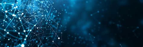 Premium Photo Abstract Blue Network Of Interconnected Dots And Lines On A Dark Background