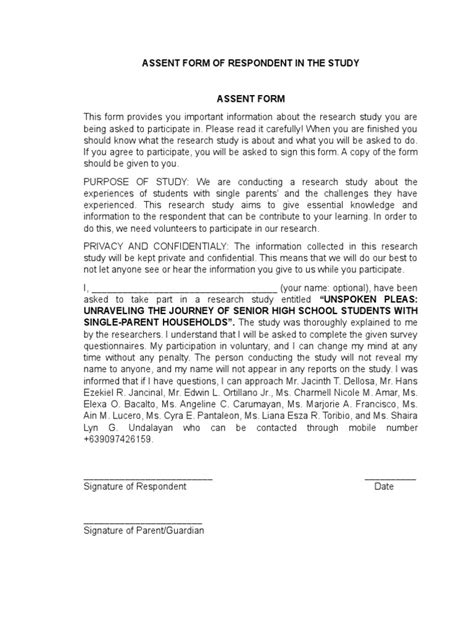 Assent Form Pdf