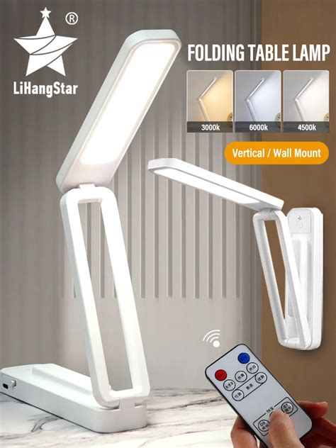 Led 독서 책상 램프 접이식 터치 원격 제어 밝기 조절 벽 램프 Usb 충전 사무실 연구 침대 옆 야간 조명
