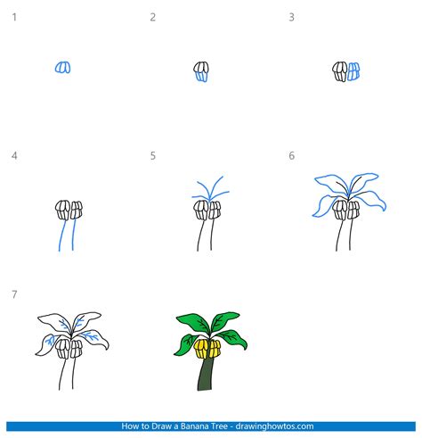 How To Draw A Banana Tree Step By Step Easy Drawing Guides Drawing Howtos