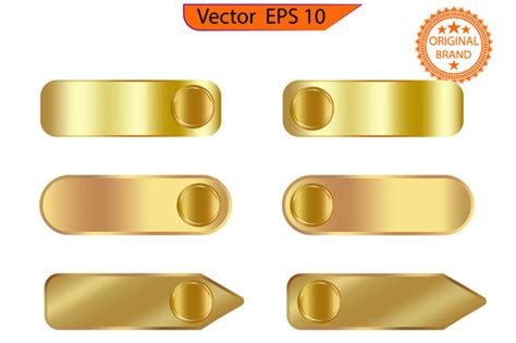 Gold Button Bundle Golden Ui Ux Icons Graphic By Baturavar · Creative Fabrica