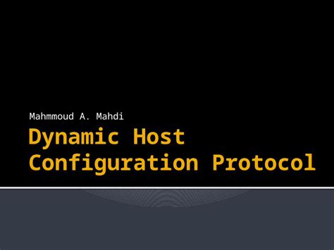 Pptx Lesson 6 Dynamic Host Configuration Protocol Dhcp Part1