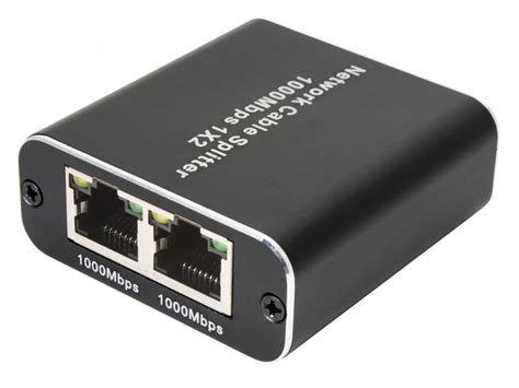 2 Port Mini Gigabit Ethernet Switch Rj45 Splitter Pc Network Switch