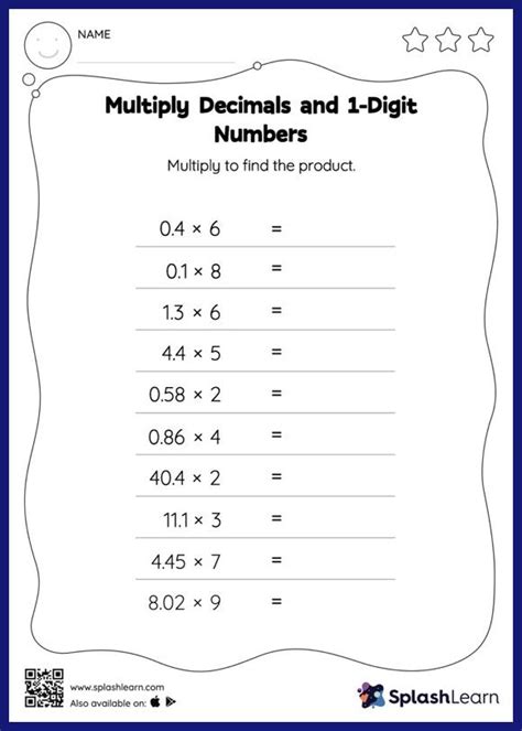 Multiply Decimals And 1 Digit Numbers Horizontal Multiplication