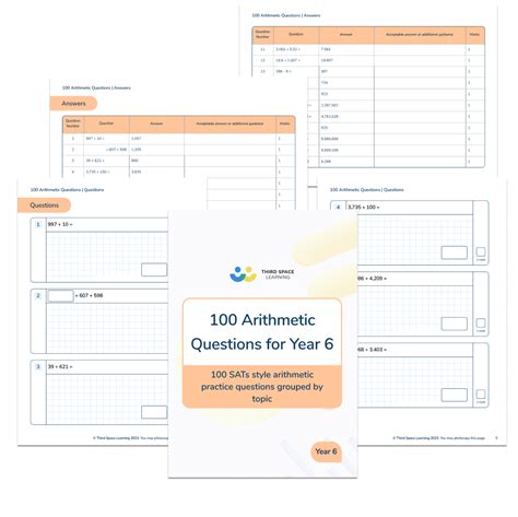[free] 100 Arithmetic Questions For Year 6