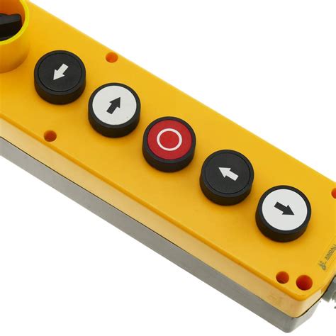 Control Box With 5 Momentary Push Button And Emergency Stop And Selector Switch By LAY5 Series