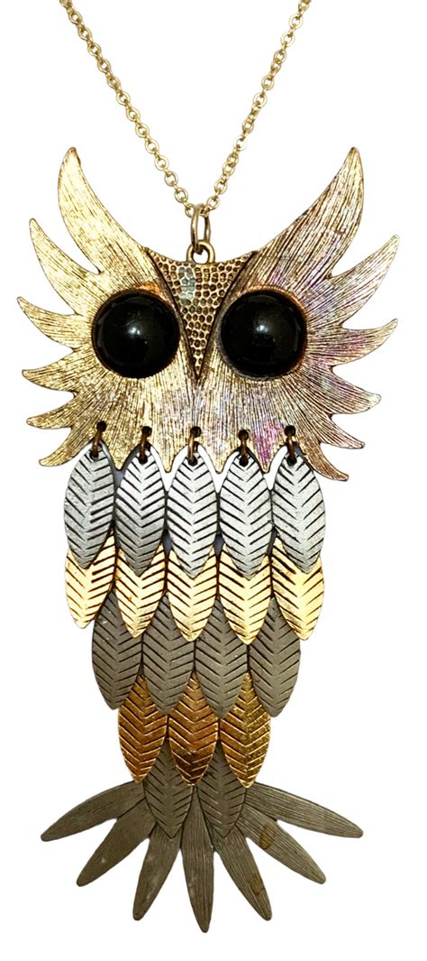 Rare Kirks Folly Multi Colored Metal Lg Owl W Black E… Gem