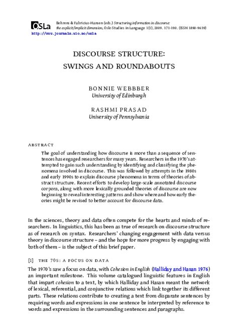 pdf discourse structure swings and roundabouts
