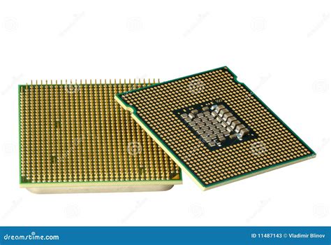 Two Cpu Hyper Dof Stock Image Image Of Gold Macro 11487143