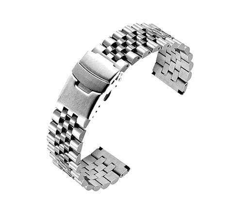 Replacement 20mm 22mm Jubilee Stainless Steel Brushed And Polished 3d
