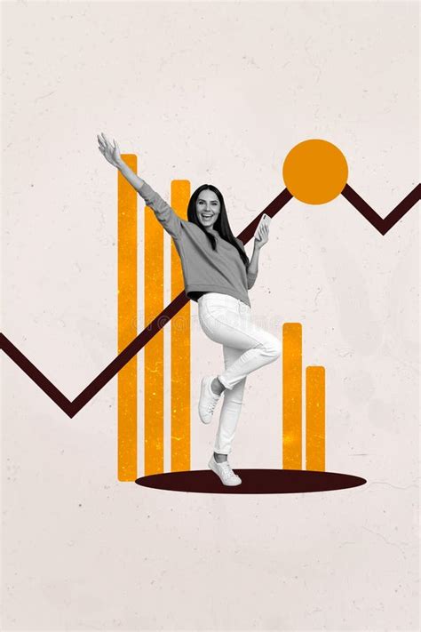 Poster Image Sketch Vertical Collage Of Happy Businesswoman Businessman
