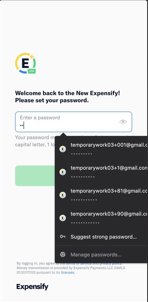 500 Web Set Password Autofill Suggestion Shows Up For Password