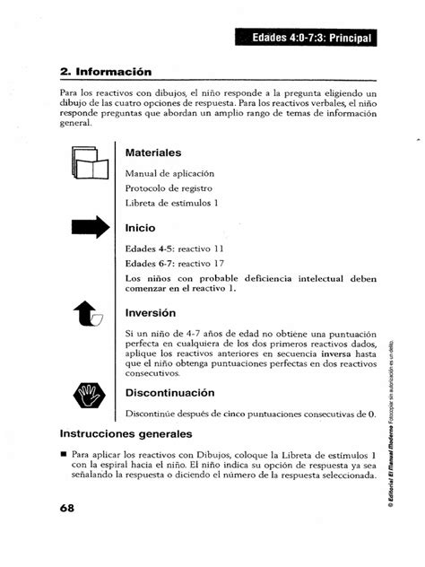 Wppsi Iii Escala Wechsler De Inteligenci Pdf Panes Productos Lácteos