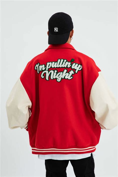 Luxenfy™ Red Baseball Jacket Baseball Jacket Varsity Jacket Outfit