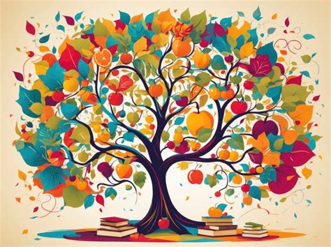 Premium AI Image Vector Illustration Of A Knowledge Tree