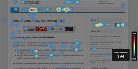 Hotjar Click Heat Map Of Conversion Uplift Home Page Optimization Website Optimization