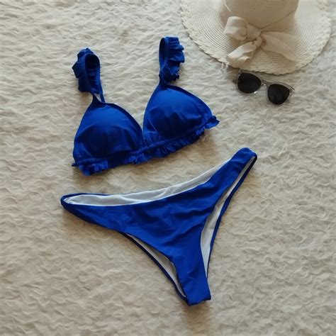 خرید و قیمت مایو بیکینی فانتزی برند شین سایز 46 آبی کاربنی از غرفه اسپورت لند