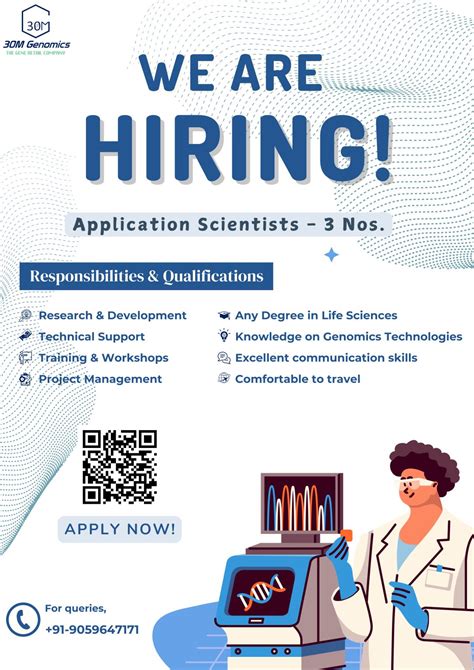 Job Hiring Genetics Molecular Diagnostics Employment Career Opportunity 30m Genomics