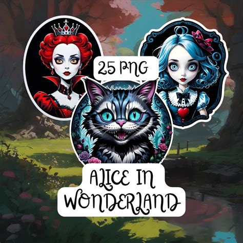 Alice In Wonderland Stickers Etsy