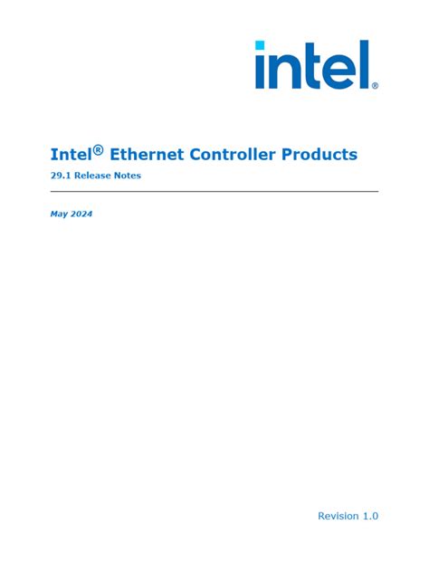 Intel Ethernet Controller Products Release Notes 29 1 Pdf Network Interface Controller