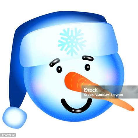 크리스마스 모자를 쓴 귀여운 눈사람 머리가 흰색 배경에 미소를 짓고 있다 가공의 인물에 대한 스톡 벡터 아트 및 기타 이미지 가공의 인물 겨울 계절 Istock