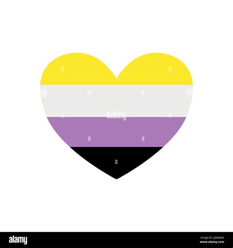 Vector Flat Non Binary Flag Heart Isolated On White Background Stock