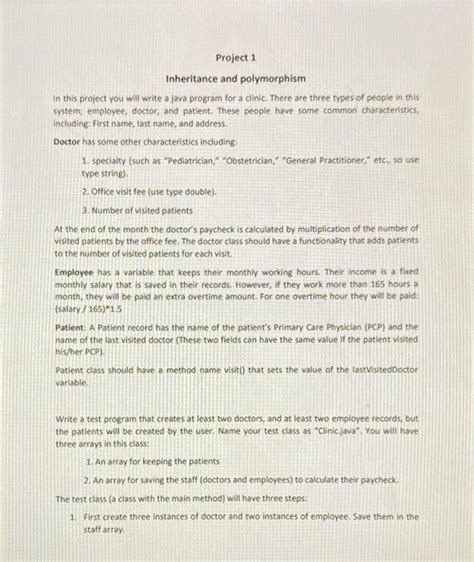 Solved Project1 Inheritance And Polymorphism In This Project