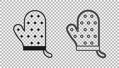 투명 한 배경에 격리 된 블랙 오븐 장갑 아이콘 주방 냄비 표시자 기호 요리 장갑 벡터 검은색에 대한 스톡 벡터 아트 및 기타 이미지 Istock