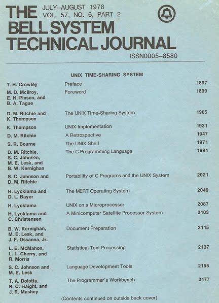 Photons And Electrons The Bell System Technical Journal Unix Time Sharing System