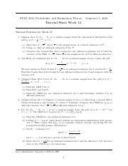 Tut Pdf STAT Probability And Estimation Theory Semester Tutorial Sheet Week