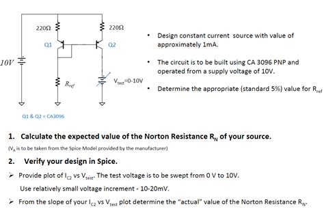 Solved Design Constant Current Source With Value Of