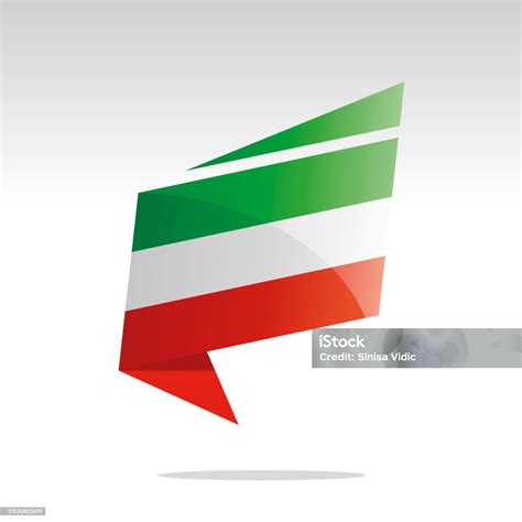 새로운 추상 이탈리아 플래그 종이 접기 아이콘 단추 레이블 벡터 0명에 대한 스톡 벡터 아트 및 기타 이미지 0명 3차원 형태 공휴일 Istock