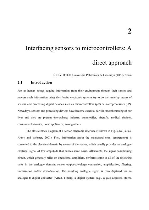 Pdf Interfacing Sensors To Microcontrollers A Direct Approach