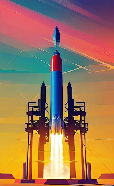 Premium Photo Abstract Rocket Takes Off From A Network Of Neural Networks And The Internet