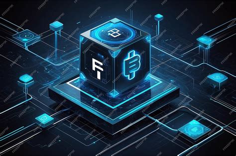 Premium Photo Futuristic Blockchain Technology Cryptography Transactions And Fintech