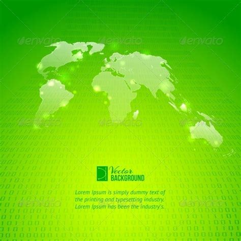 Abstract Binary Code Background With World Map World Map Template Map World Map