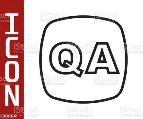 흰색 배경에 격리 된 질문 및 답변 아이콘이있는 검은 색 선 음성 거품 Q 및 기호 Faq 기호 채팅 음성 거품 및 차트 벡터