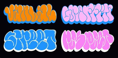 Multicolored Background Graffiti Letters Bright Colored Inscriptions