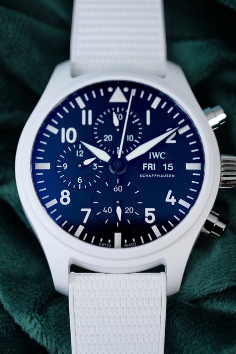 Iwc Top Gun Chronograph Lake Tahoe Ref Iw389105 White Ceramic Bl