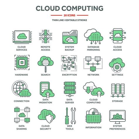 Cloud Computing And Internet Technology Database Vector Image