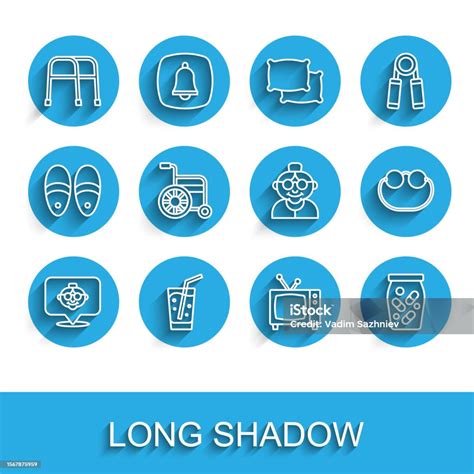 세트 라인 할머니 물 유리 워커 복고풍 Tv 약병 알약 휠체어 안경 및 아이콘 벡터 0명에 대한 스톡 벡터 아트 및 기타 이미지 Istock