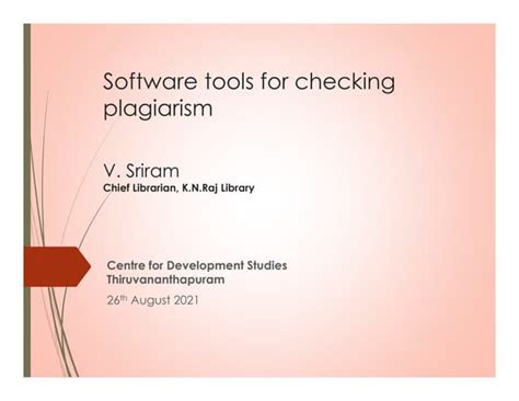 Software Tools For Checking Plagiarism Pdf