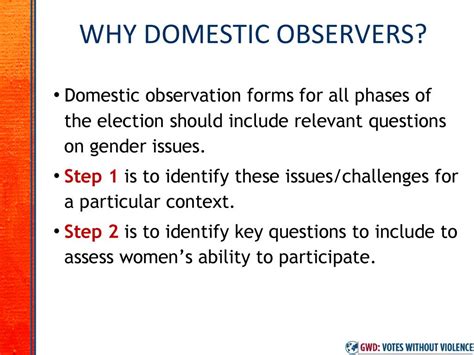Gender And Election Observation Pre Election Observation Ppt Download
