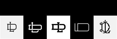 Initial Letters Ld Logo Design Bundle Royalty Free Vector