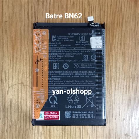Jual Batre Baterai Xiaomi Redmi T Poco M Bn Original Battery Shopee Indonesia
