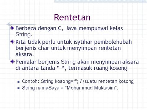 Bab 2 Struktur Pengaturcaraan Dalam Java Jenis Data