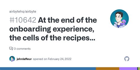 At The End Of The Onboarding Experience The Cells Of The Recipes