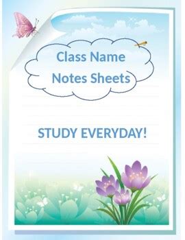 Cover Sheet For Notes Folder By Sha S Choice TPT