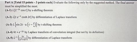 solved part a [total 15 points 3 points each] evaluate the