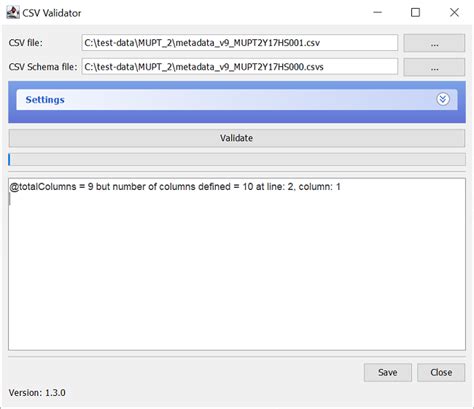 csv validator 1 3 0